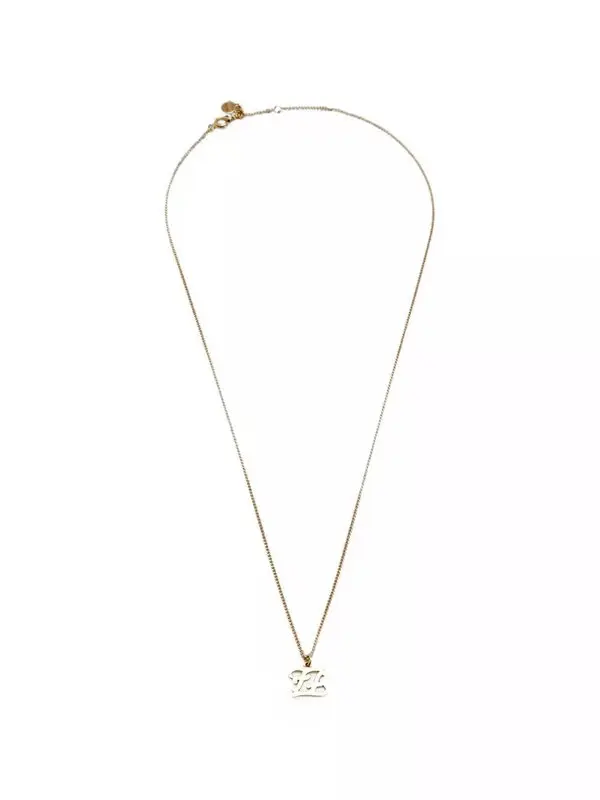 Fendi Karligraphy Pendant Necklace - Gold