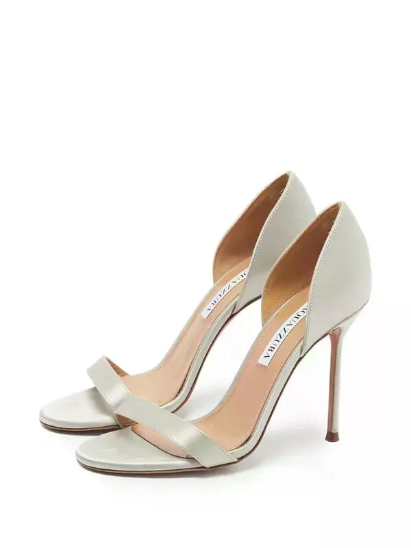 AQUAZZURA Uptown Satin Stiletto Sandals