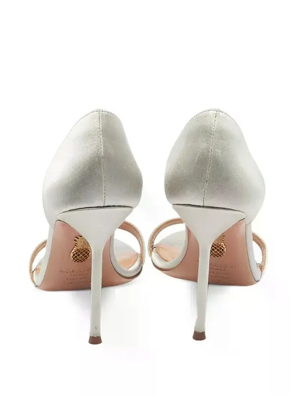 AQUAZZURA Uptown Satin Stiletto Sandals