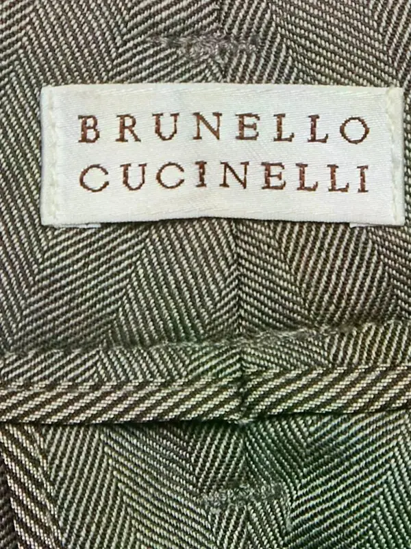 Brunello Cucinelli Herringbone Turn-up Trousers