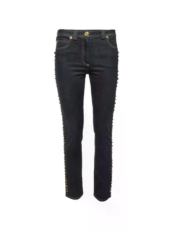 Versace Studded Slim-fit Jeans