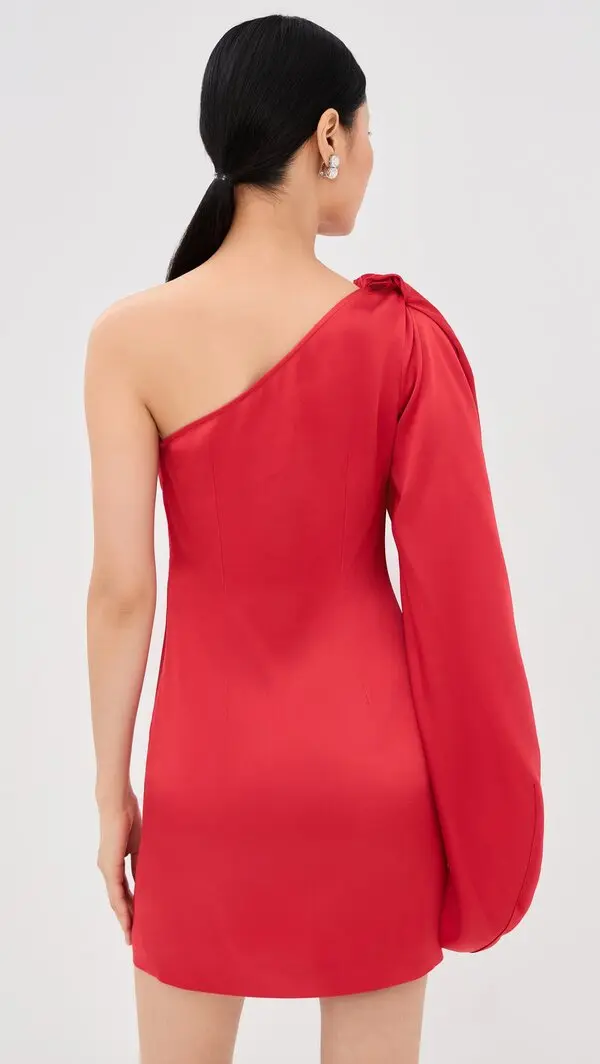 Stella McCartney One-shoulder Draped Mini Dress - Tomato