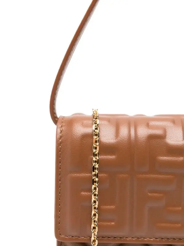 Fendi Baguette Leather Wallet On Chain