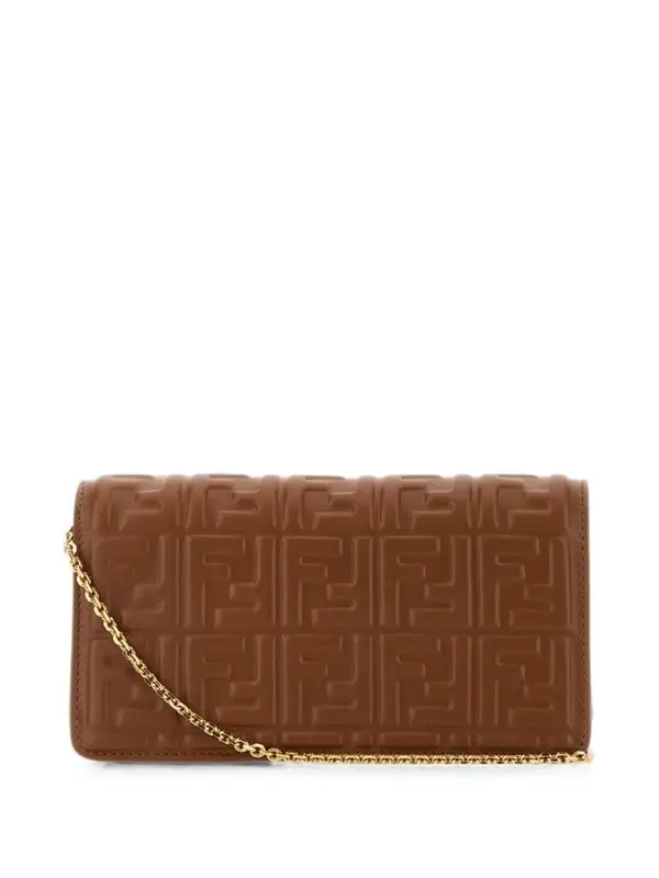 Fendi Baguette Leather Wallet On Chain