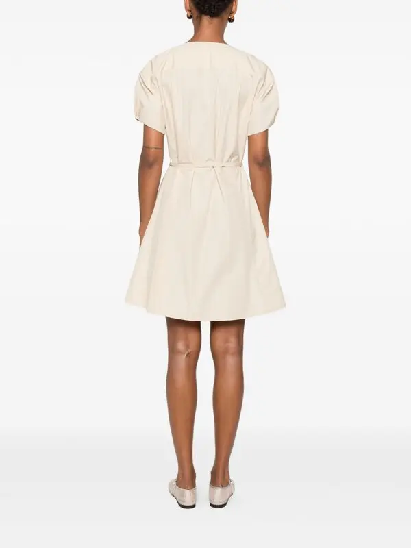 Loewe Cotton Short Dress With Embroidered Logo