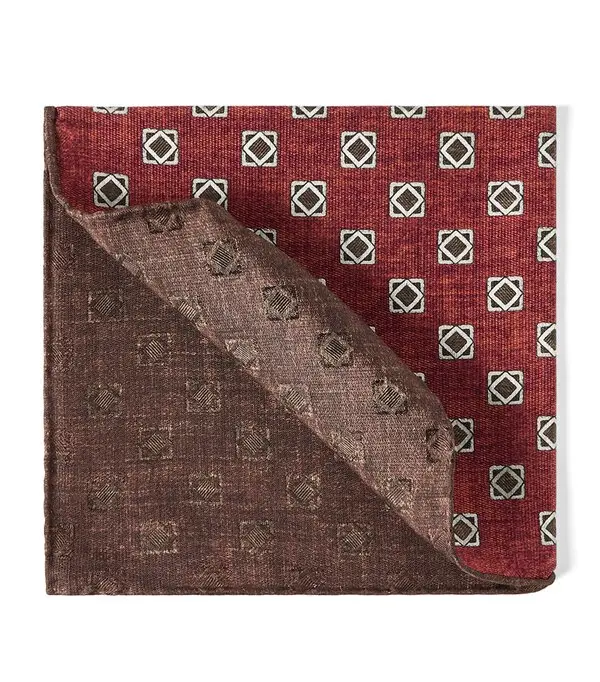 Brunello Cucinelli Silk Geometric Square Scarf