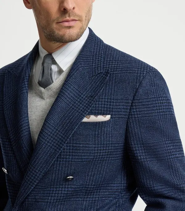 Brunello Cucinelli Silk Medallion Pocket Square