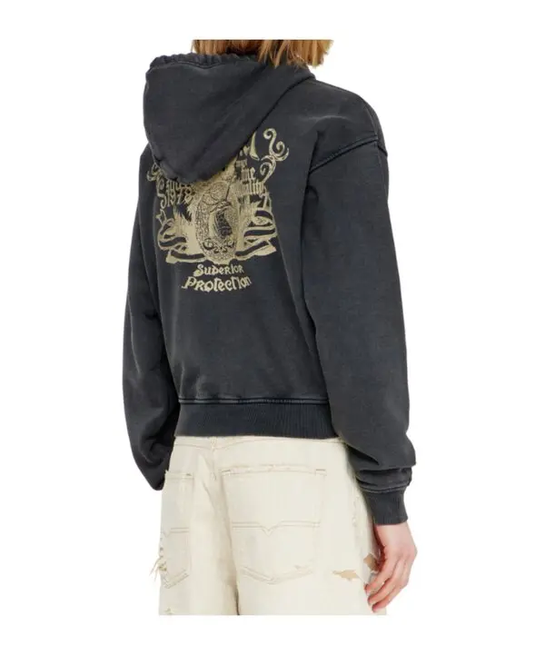DIESEL® Hoodie With Prints And Rhinestone Studs