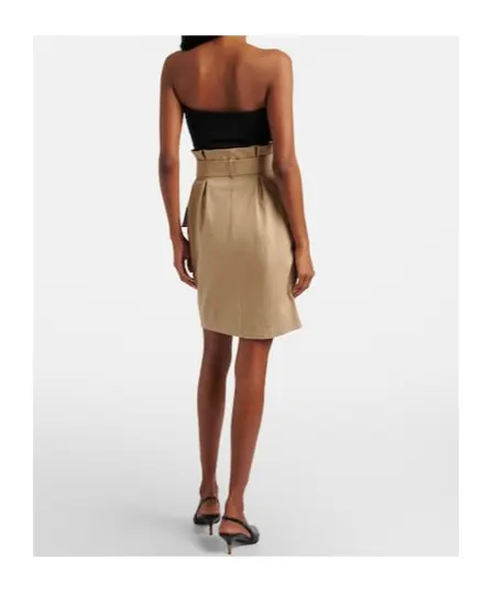 Balmain Belted Cotton Gabardine Miniskirt