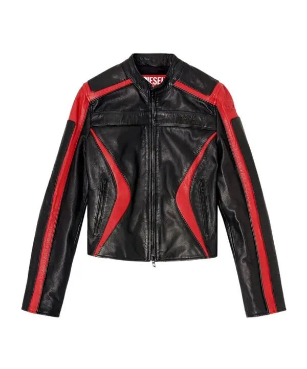 DIESEL® L-ovable Leather Jacket - Black/red