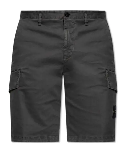 Stone Island Compass Patch Cargo Shorts - Grey