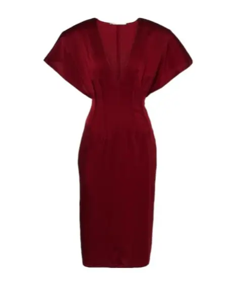 Stella McCartney Draped Satin Midi Dress - Red