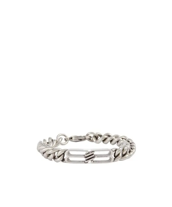 Balenciaga Bb Brass Bracelet - White