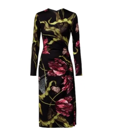 Erdem Floral Jersey Midi Dress