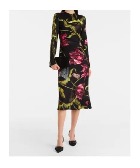 Erdem Floral Jersey Midi Dress