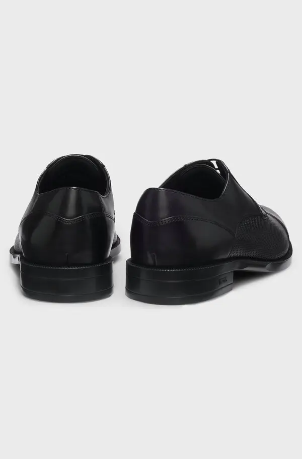 Hugo Boss Cap-toe Derby Shoes In Leather