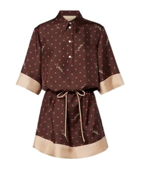 Valentino Garavani Printed Silk Twill Shirt Dress - Red