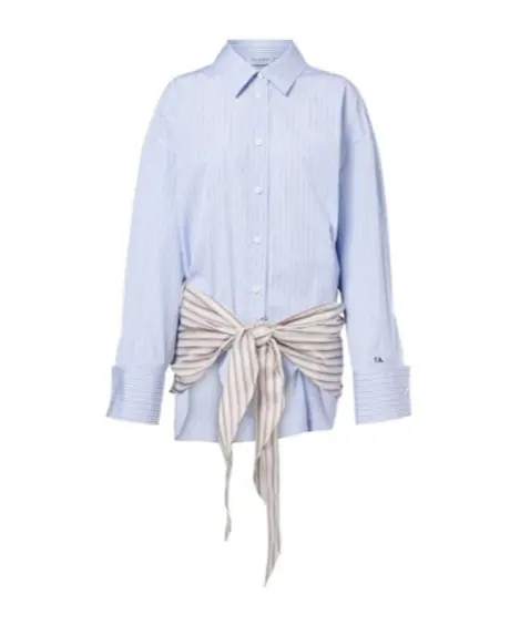Attico Striped Cotton Shirt Dress