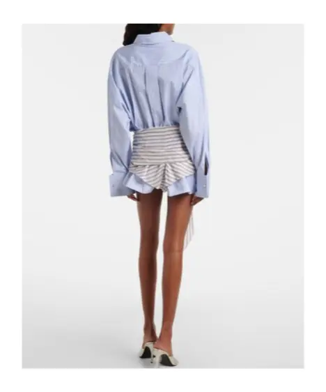 Attico Striped Cotton Shirt Dress