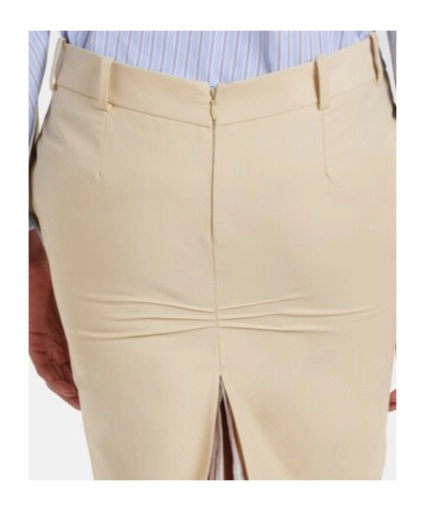 Attico Cotton-blend Pencil Skirt With Striped Insert