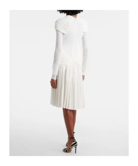 FERRAGAMO Ruched Crepe Jersey Midi Dress