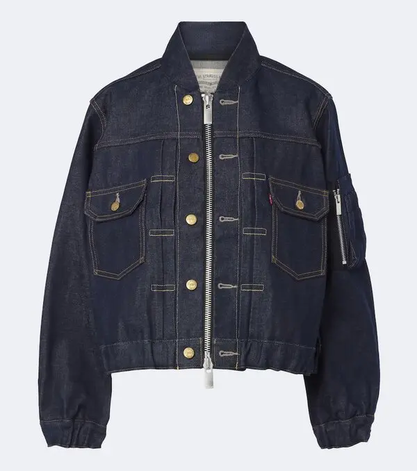 Sacai Denim Bomber Jacket - Blue