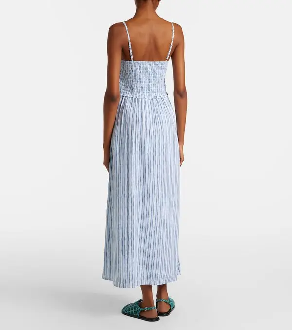Velvet By Graham & Spencer Senara Striped Cotton-blend Maxi Dress