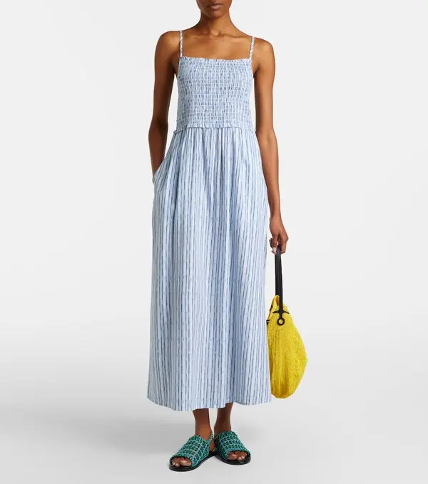 Velvet By Graham & Spencer Senara Striped Cotton-blend Maxi Dress