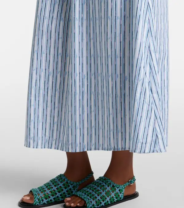 Velvet By Graham & Spencer Senara Striped Cotton-blend Maxi Dress