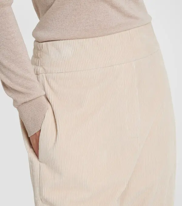 Eleventy Cotton Corduroy Tapered Cargo Pants - Beige