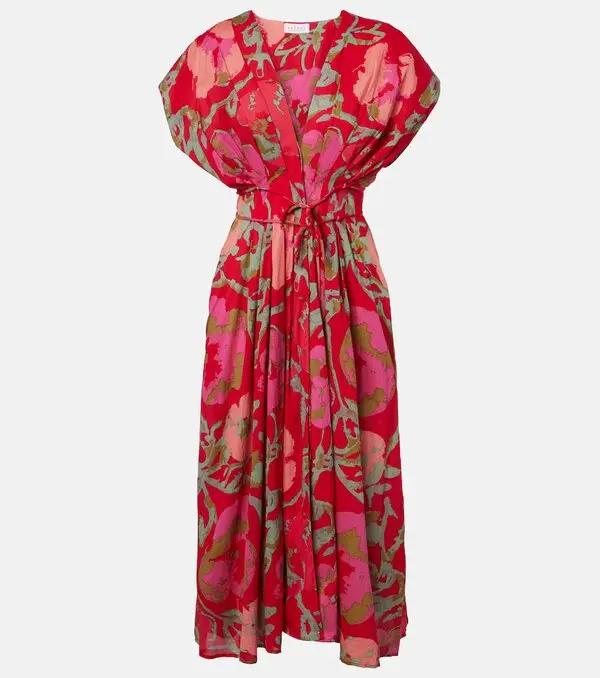 Velvet By Graham & Spencer Leilani Printed Cotton Midi Dress