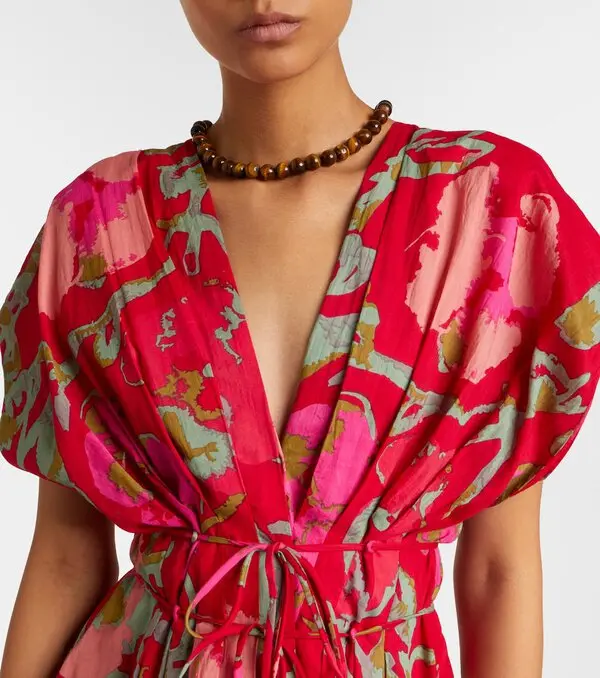 Velvet By Graham & Spencer Leilani Printed Cotton Midi Dress