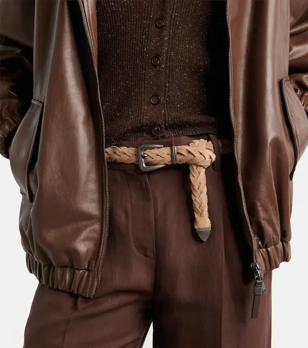 Brunello Cucinelli Monili Braided Leather Belt