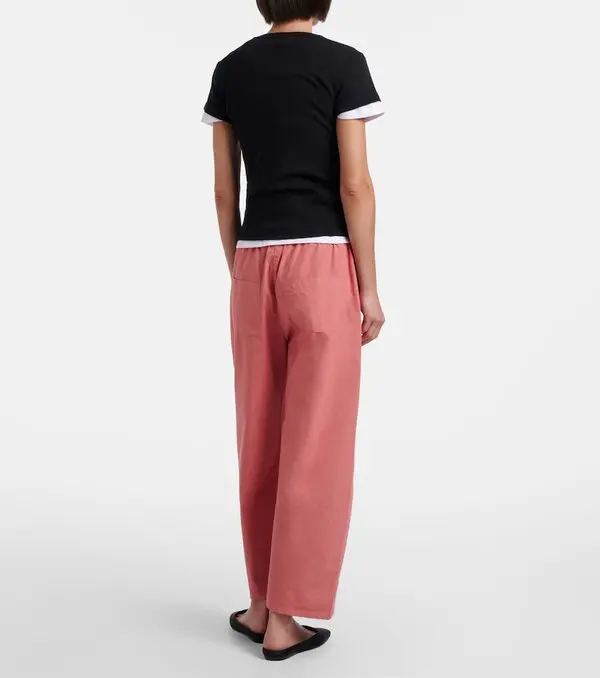 LESET Kyoto Cropped Cotton Wide-leg Pants