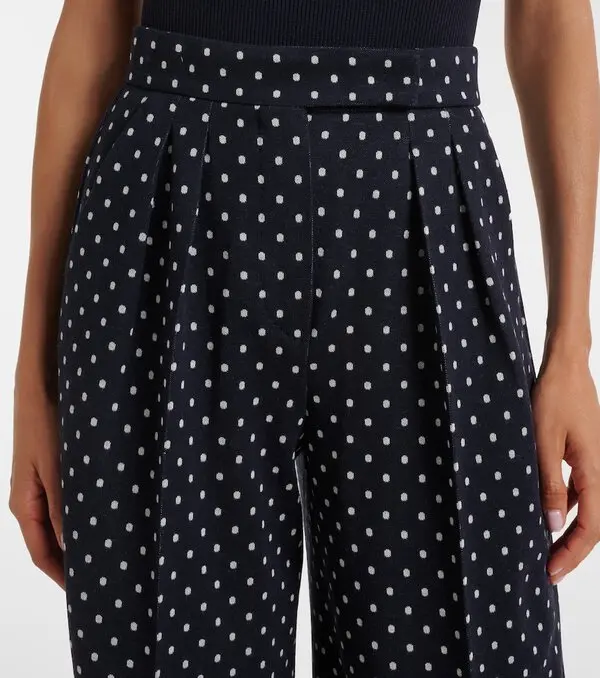 Max Mara Polka-dot Jersey Wide-leg Pants