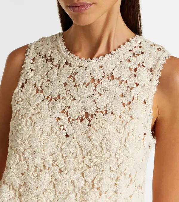 Velvet By Graham & Spencer Simona Guipure Lace Cotton-blend Tank Top