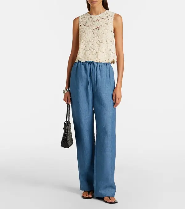 Velvet By Graham & Spencer Simona Guipure Lace Cotton-blend Tank Top