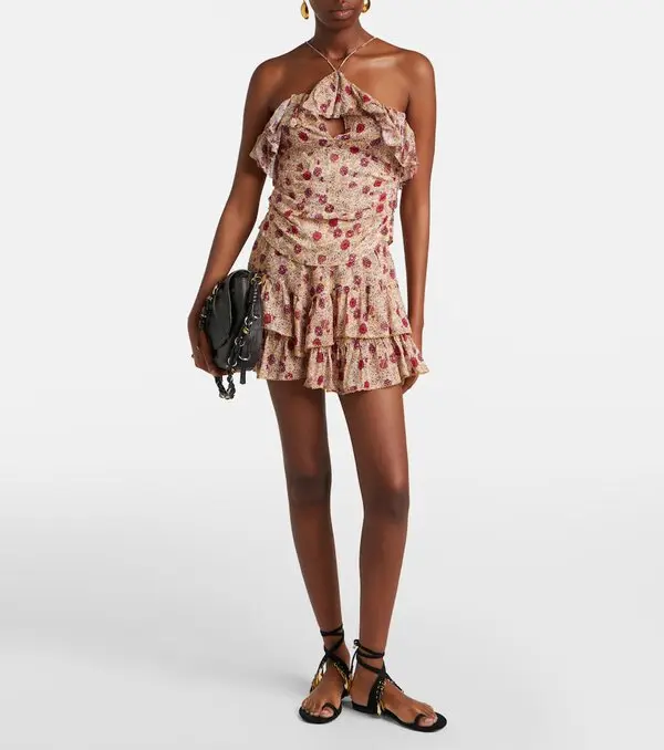 MARANT ETOILE Dijimia Printed Ruffled Cotton Top