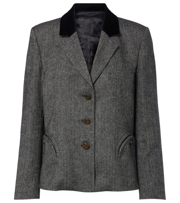 BLAZÉ MILANO Shelley Wool-blend Tweed Blazer - Grey