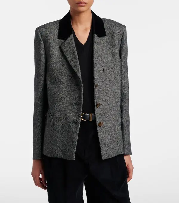 BLAZÉ MILANO Shelley Wool-blend Tweed Blazer