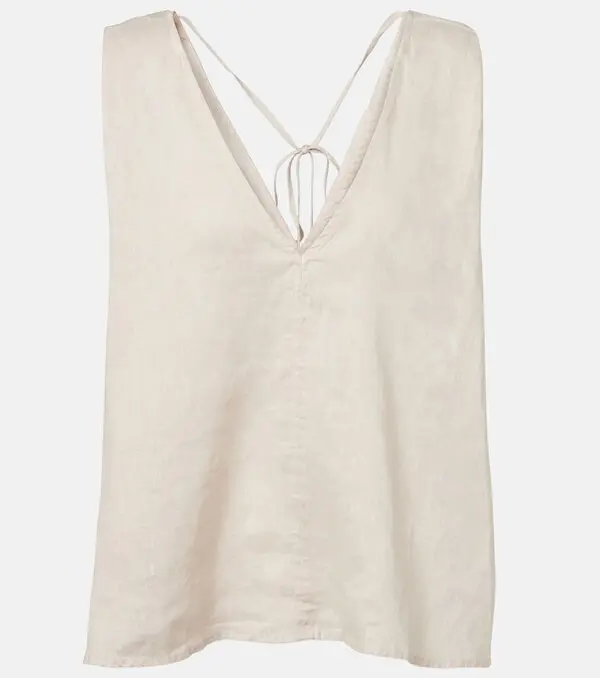 Velvet By Graham & Spencer Renna Linen Top - Beige