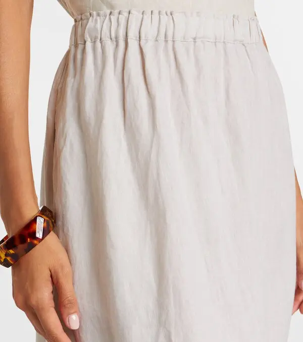 Velvet By Graham & Spencer Virginia Linen Midi Skirt