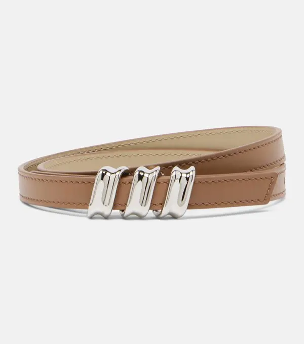 Loewe Coil Leather Belt - Beige