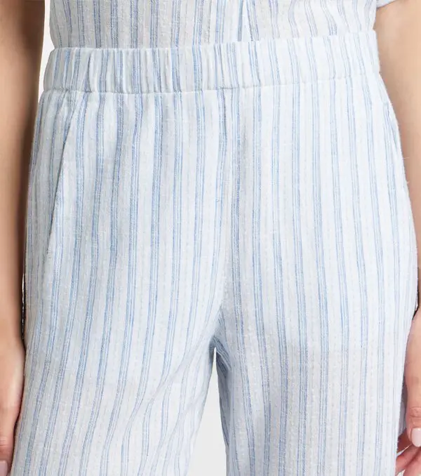 Velvet By Graham & Spencer Evony Cotton And Linen Wide-leg Pants