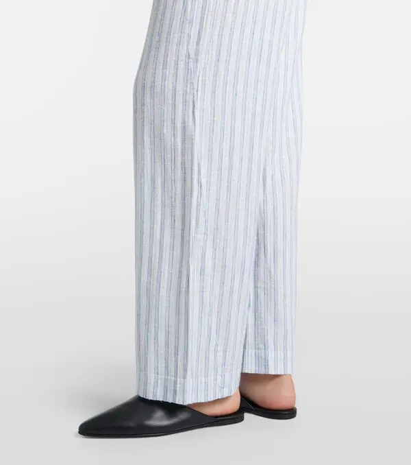 Velvet By Graham & Spencer Evony Cotton And Linen Wide-leg Pants