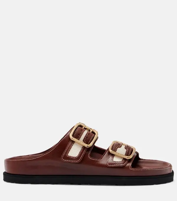 BIRKENSTOCK Arizona Leather And Canvas Sandals - Brown