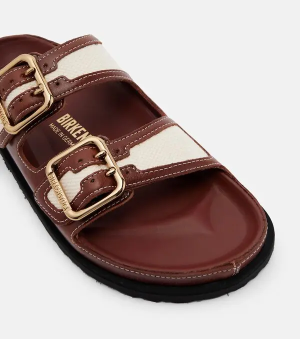 BIRKENSTOCK Arizona Leather And Canvas Sandals - Brown