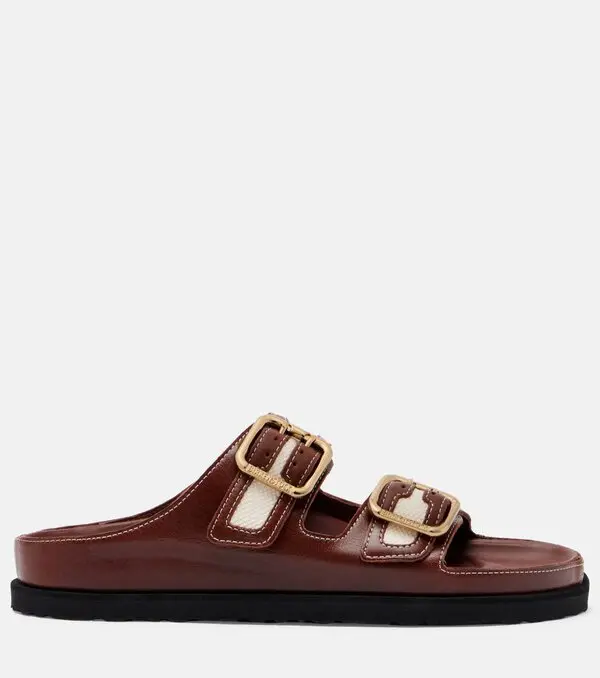 BIRKENSTOCK Arizona Leather And Canvas Sandals - Brown