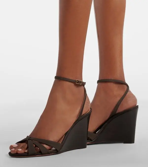 AQUAZZURA Tati Grosgrain Wedge Sandals