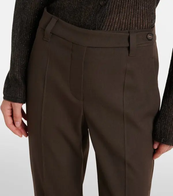 Brunello Cucinelli Monili Wool Slim Pants